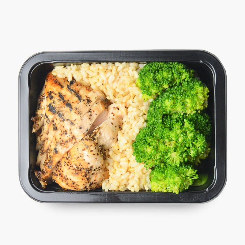 Grilled Chicken, Brown Rice & Steamed Broccoli